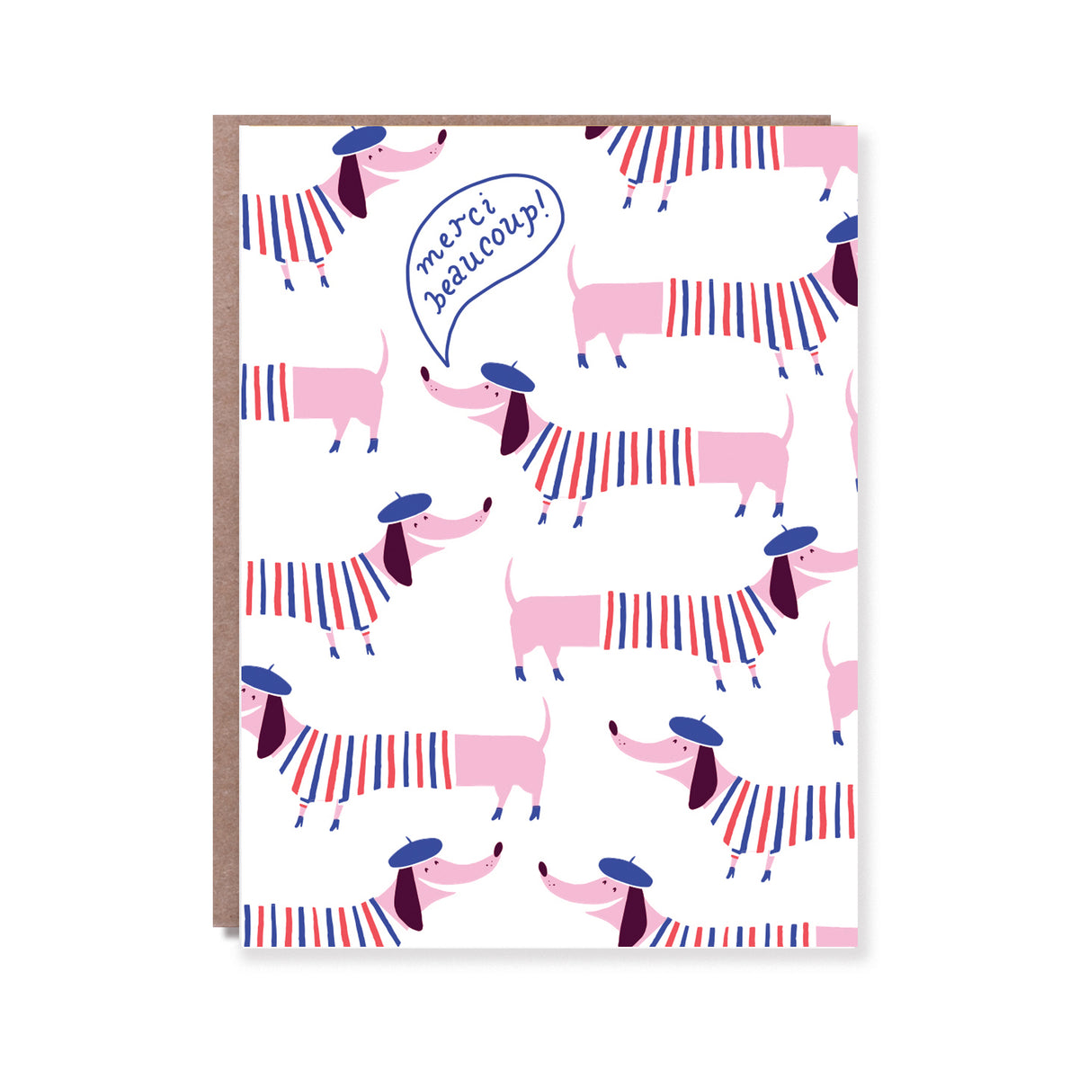 Thanks Frenchie Greeting Card – Hello!Lucky