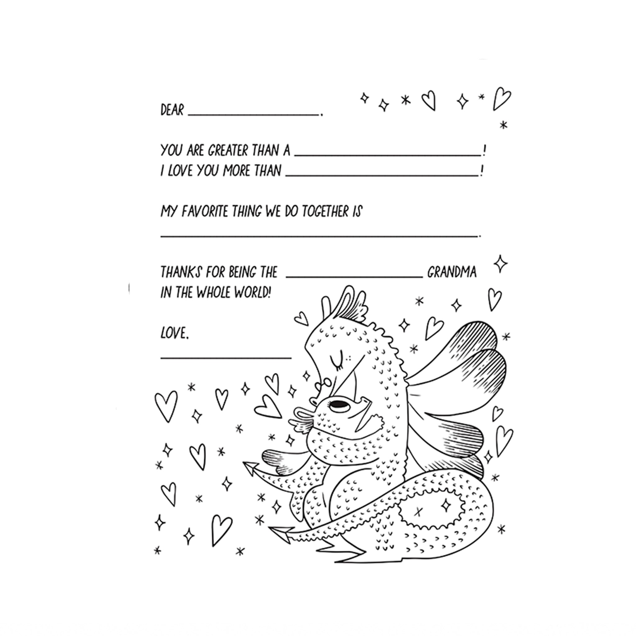 we love grandma coloring page