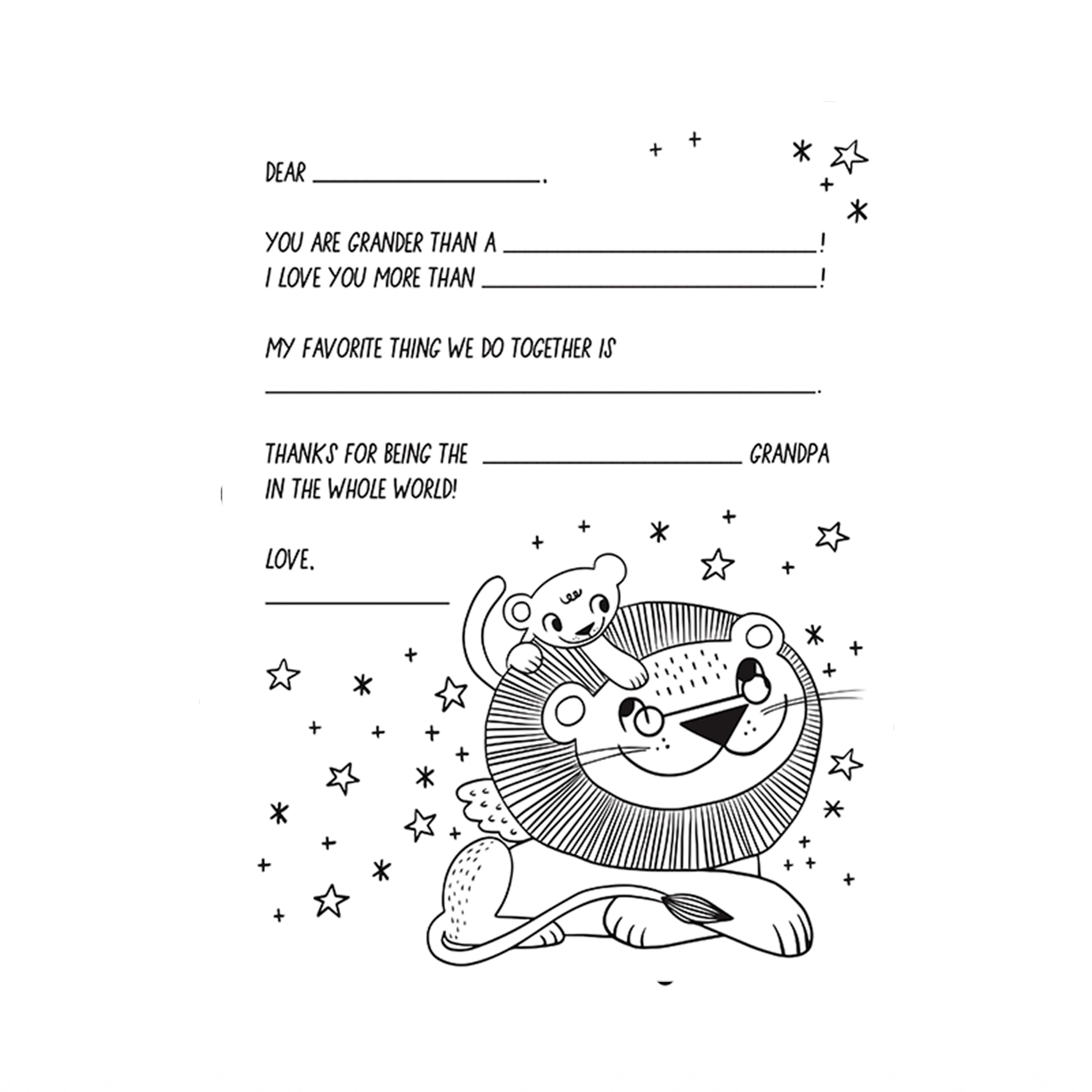 we love you grandpa coloring page